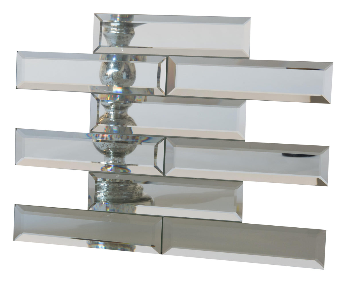 Clear Mirror 2" x 8" Beveled Subway Tile — Surprise Granite