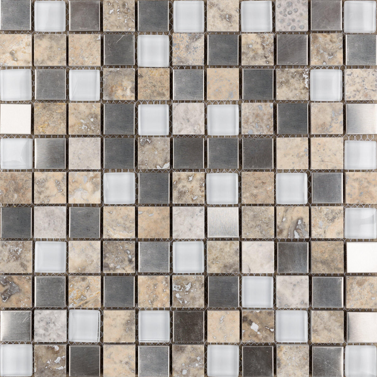 Silver Lining 1" x 1" Mosaic — Surprise Granite