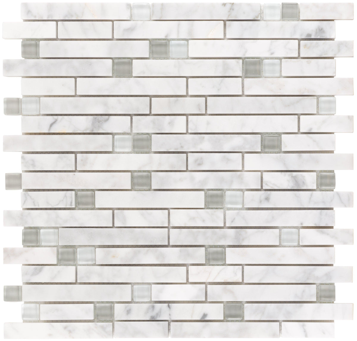White Fossil Linear Mosaic — Surprise Granite