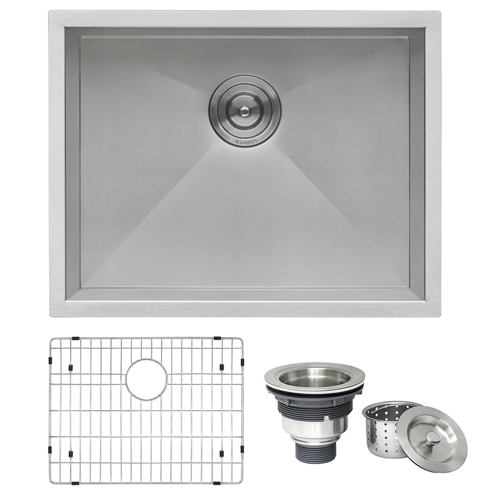 Ruvati 23-inch Undermount 16 Gauge Zero Radius Kitchen Sink Stainless ...