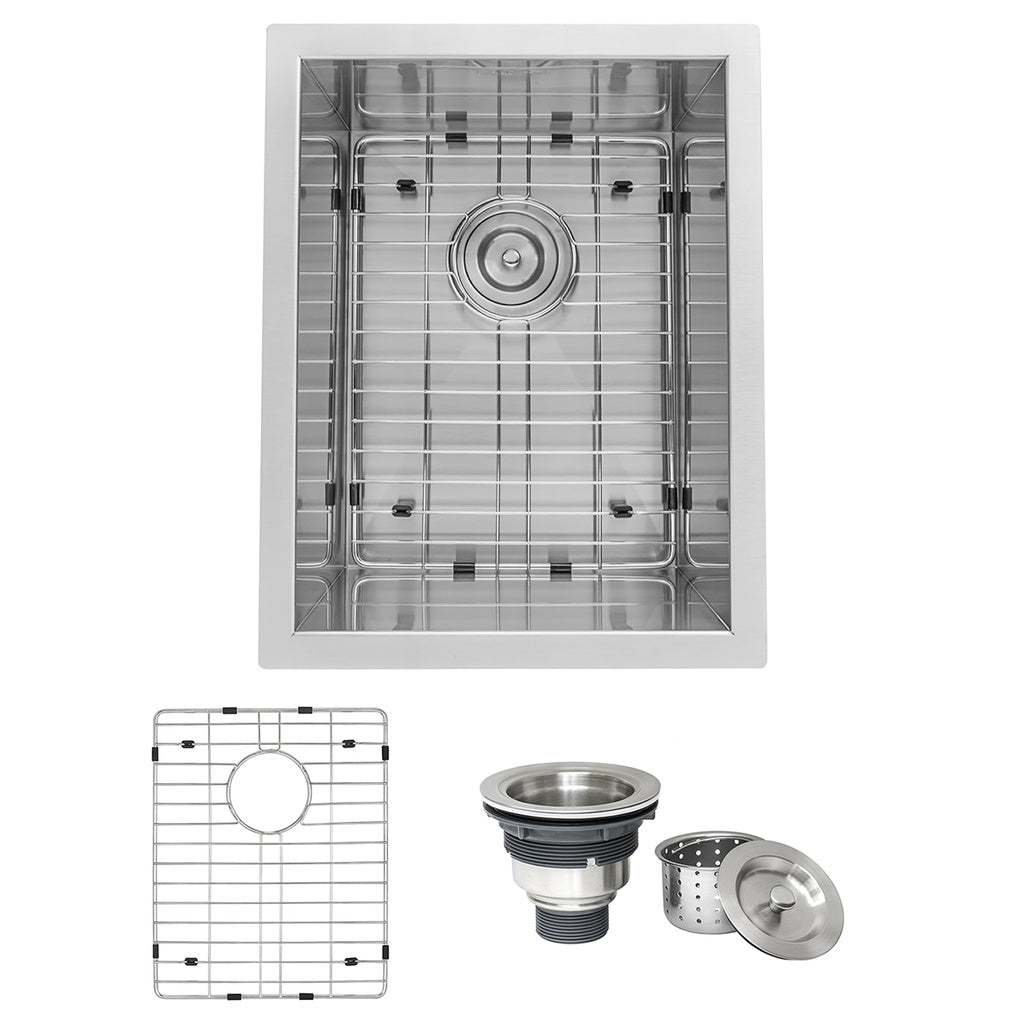 14-inch Undermount 16 Gauge Zero Radius Bar Prep Kitchen Sink Stainles ...