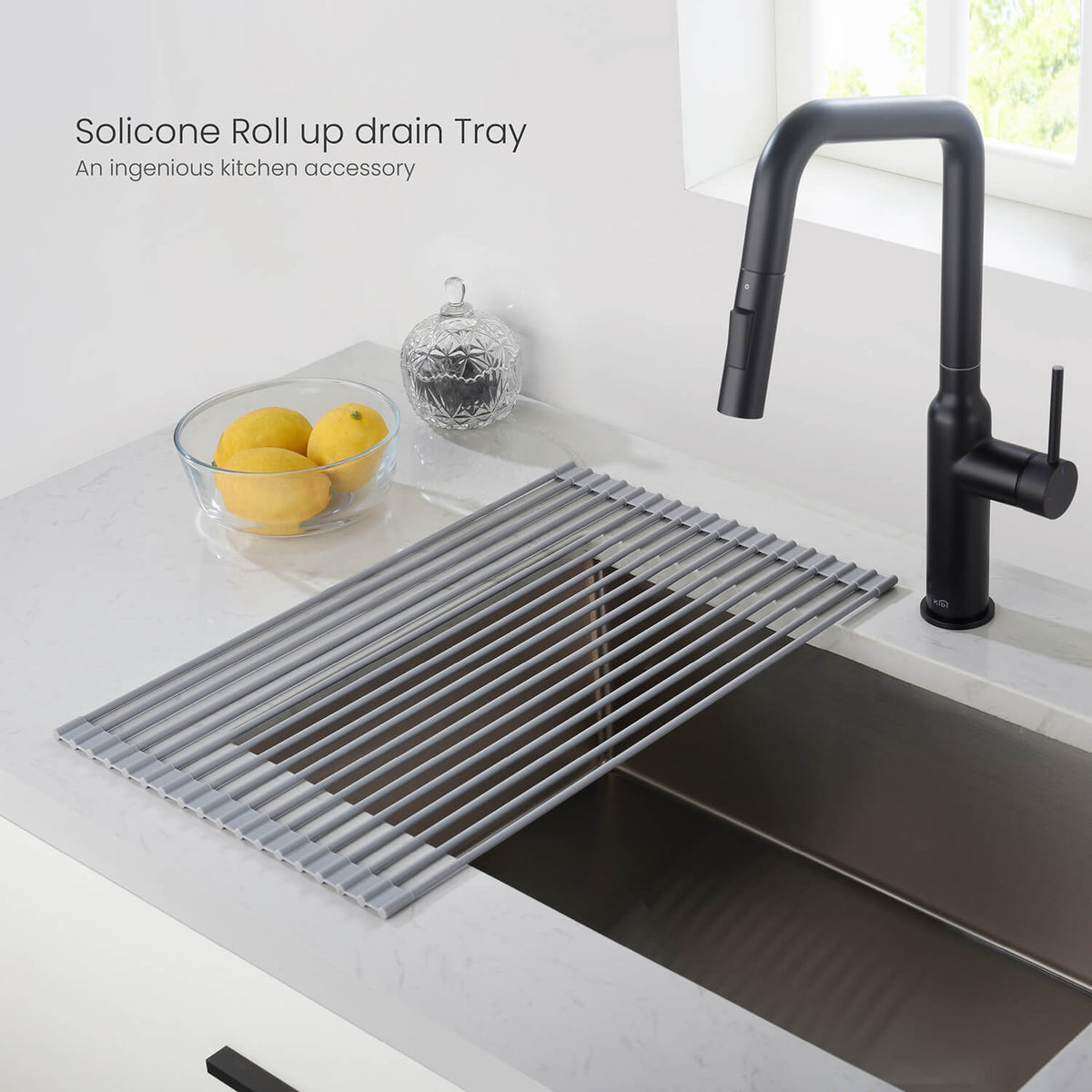 Silicone Roll Up Drain Tray 20 1/2″ X 10 1/4″ — Surprise Granite
